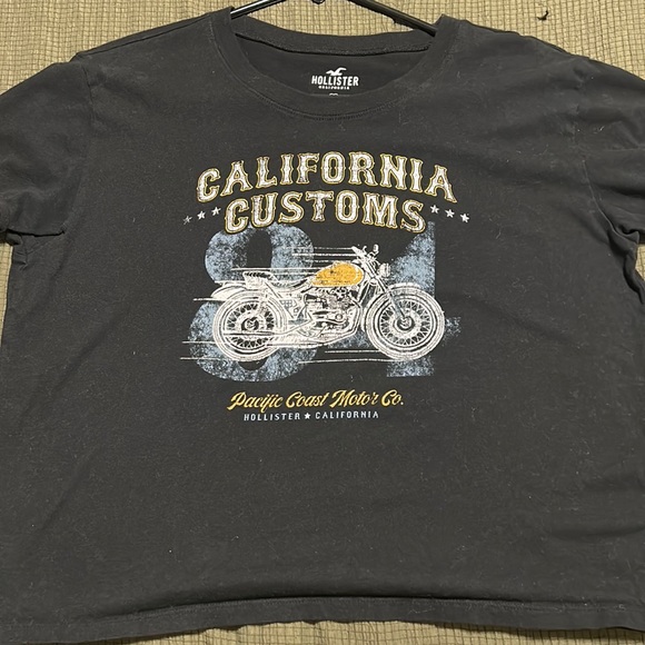 Hollister | Tops | Hollister California Customs Motorcycle Crop Tee ...